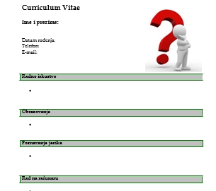 CV OBRAZAC | Zaposlimo Srbiju